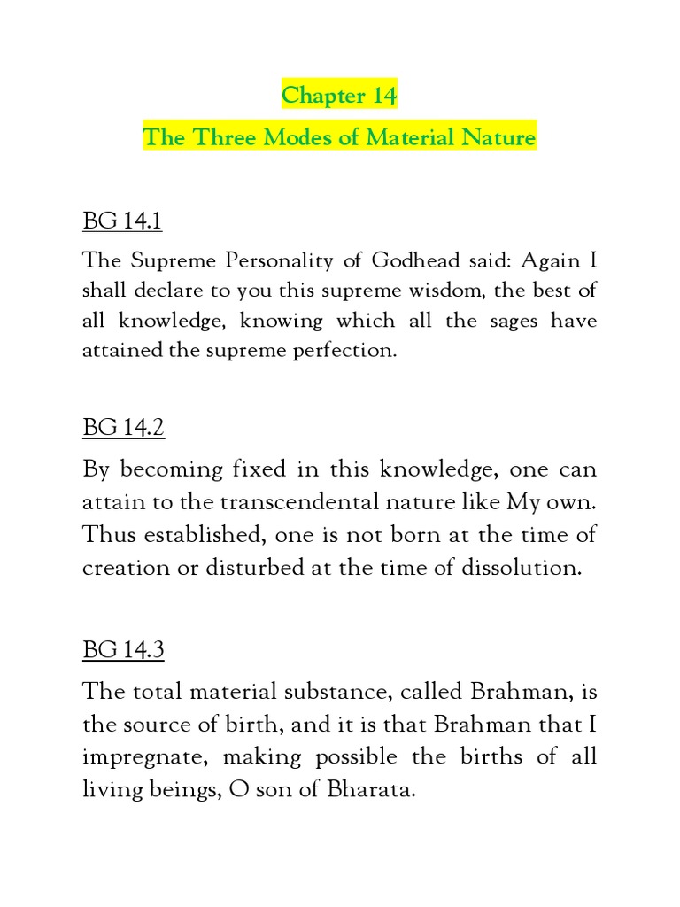 BG Chapter 14 | PDF | Brahman | Indian Religions