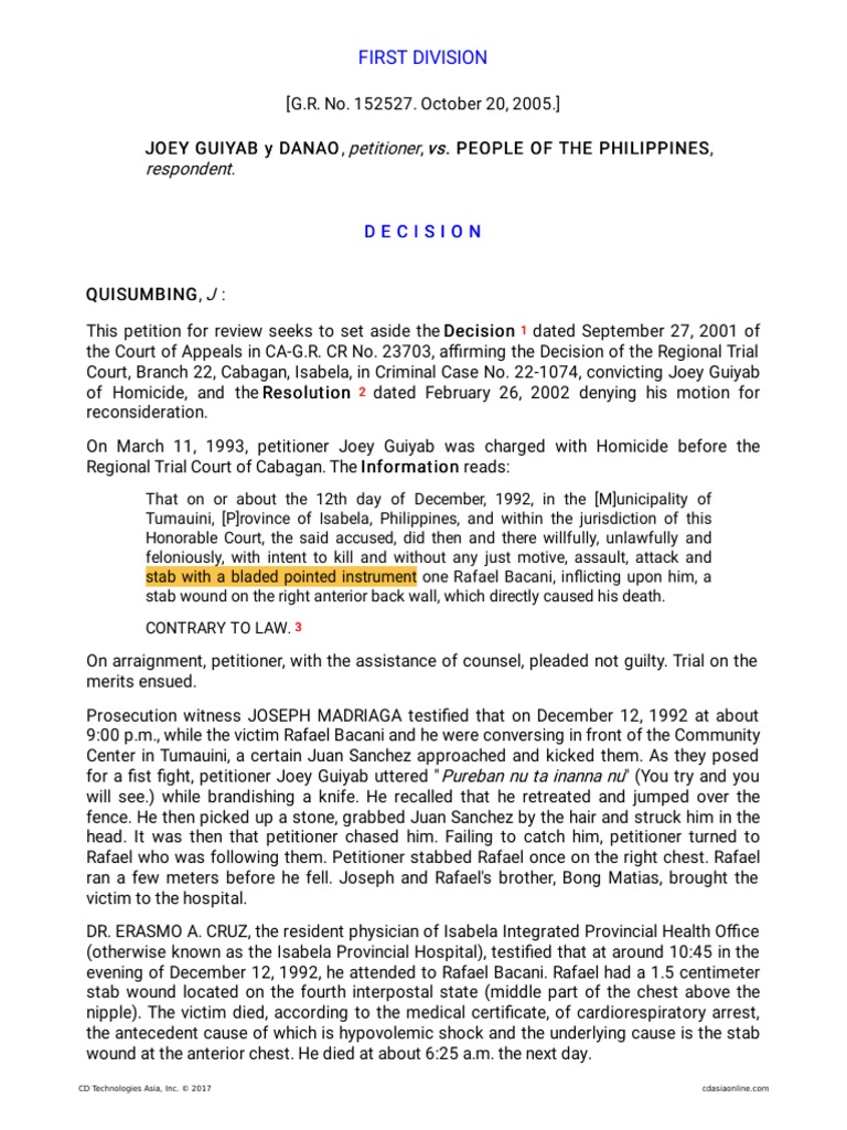 Guiyab vs. People | PDF | Judgment (Law) | Witness