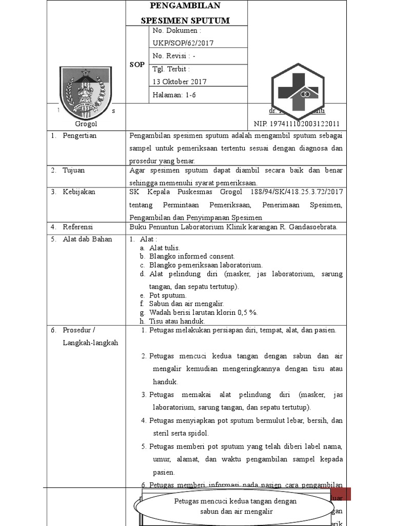Sop Pengambilan Sputum | PDF