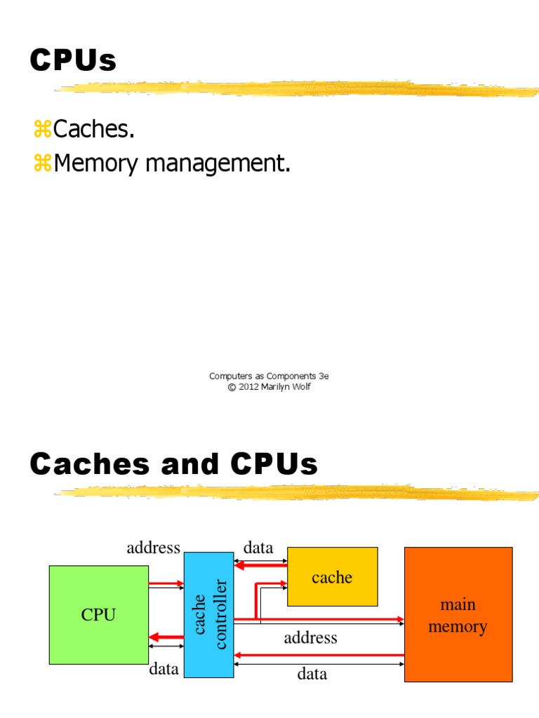 Caches. Memory Management.: Computers As Components 3e © 2012 Marilyn Wolf | PDF | Cpu Cache ...