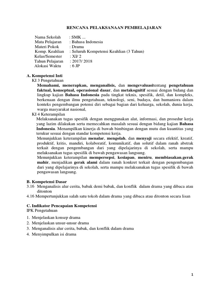 Kelompok 7 RPP KD 3.16 Dan 4.16 Drama | PDF | Karier & Perkembangan | Seni & Disiplin Bahasa