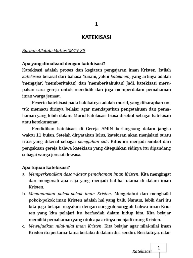 01 Katekisasi | PDF