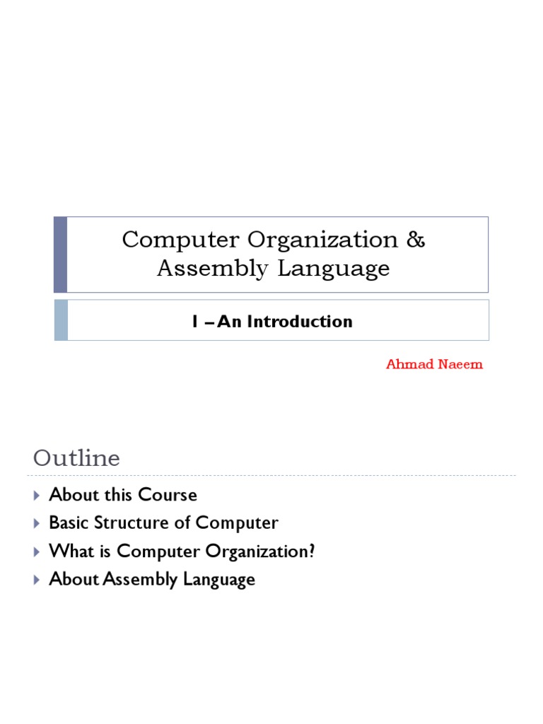 Computer Organization & Assembly Language: 1 - An Introduction | PDF | Assembly Language ...