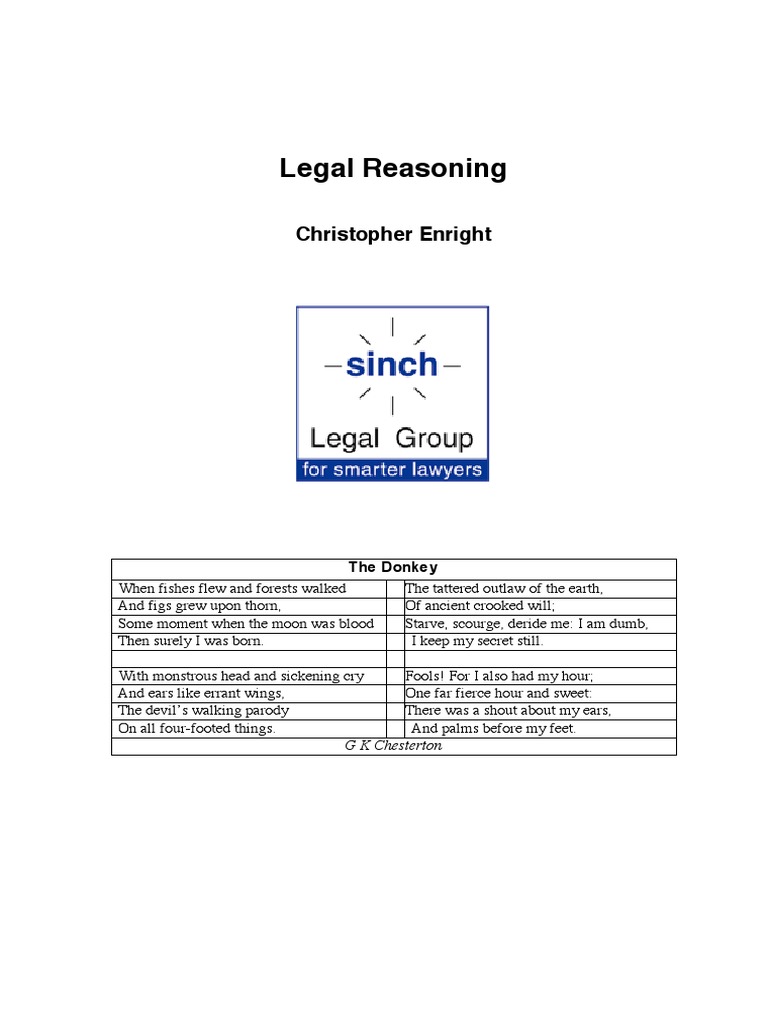 Christopher Enright - Legal - Reasoning | PDF | Inductive Reasoning ...