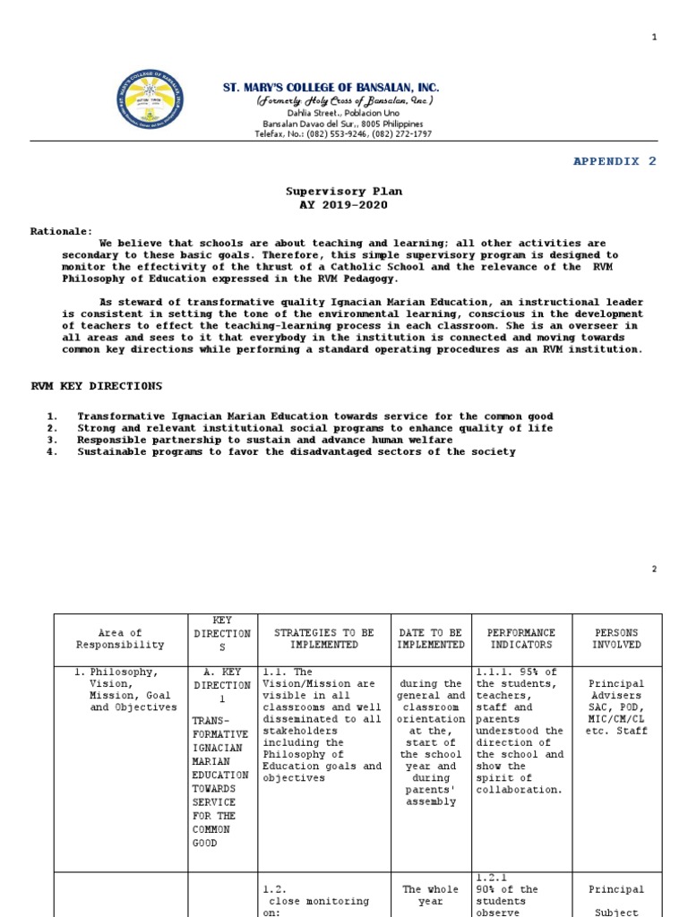 Original Supervisory Program | PDF | Teachers | Curriculum