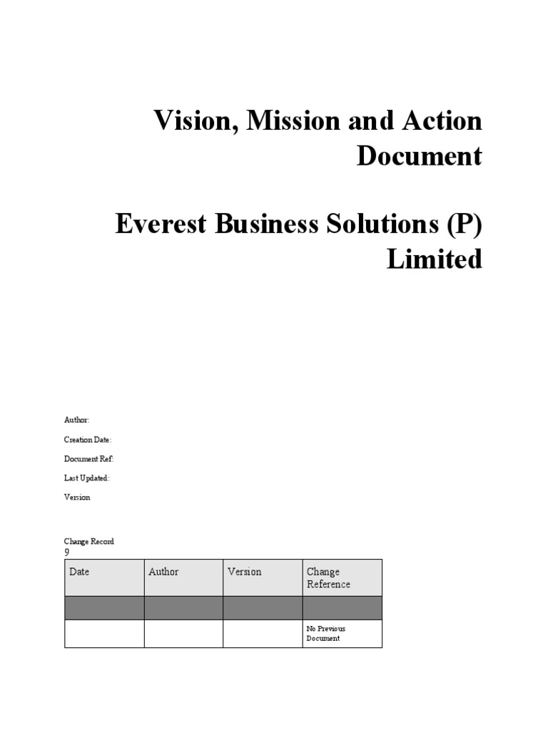 Vision, Mission, and Action Document | PDF | Software Development ...