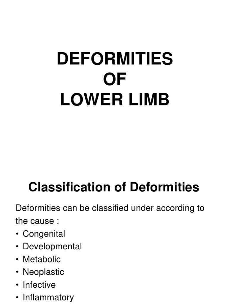 Lower Limb Deformities Overview | PDF | Hip | Toe