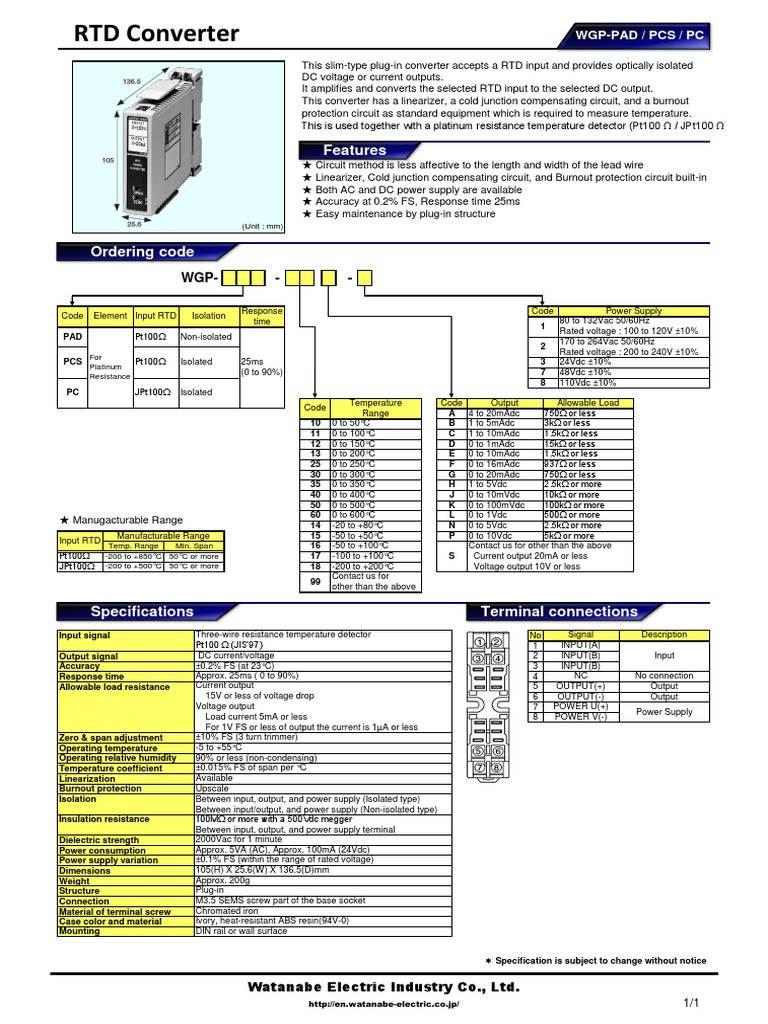 RTD Converter | PDF | Power Supply | Electrical Engineering