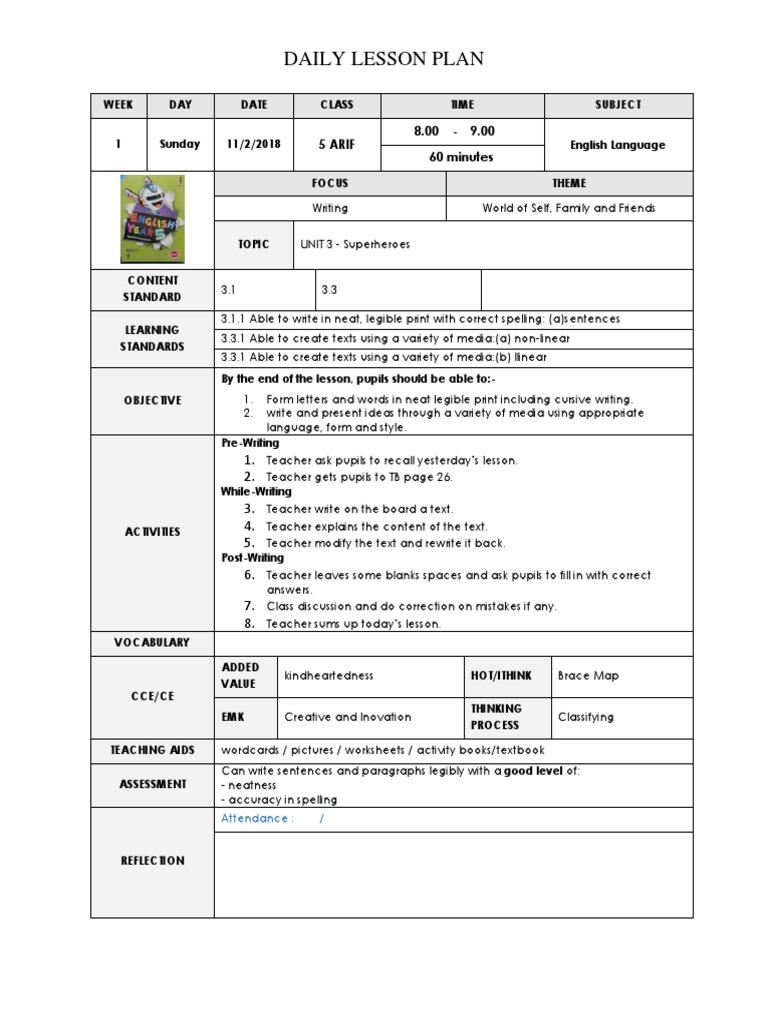 RPH Bahasa Inggeris | PDF | Lesson Plan | Worksheet