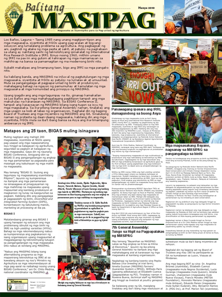 Balitang Masipag August 2010 Issue | PDF