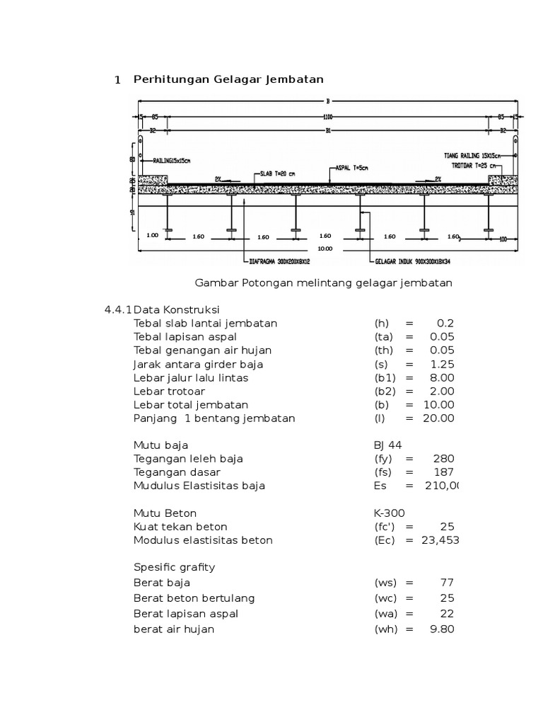 Contoh Hitungan Gelagar Komposit | PDF