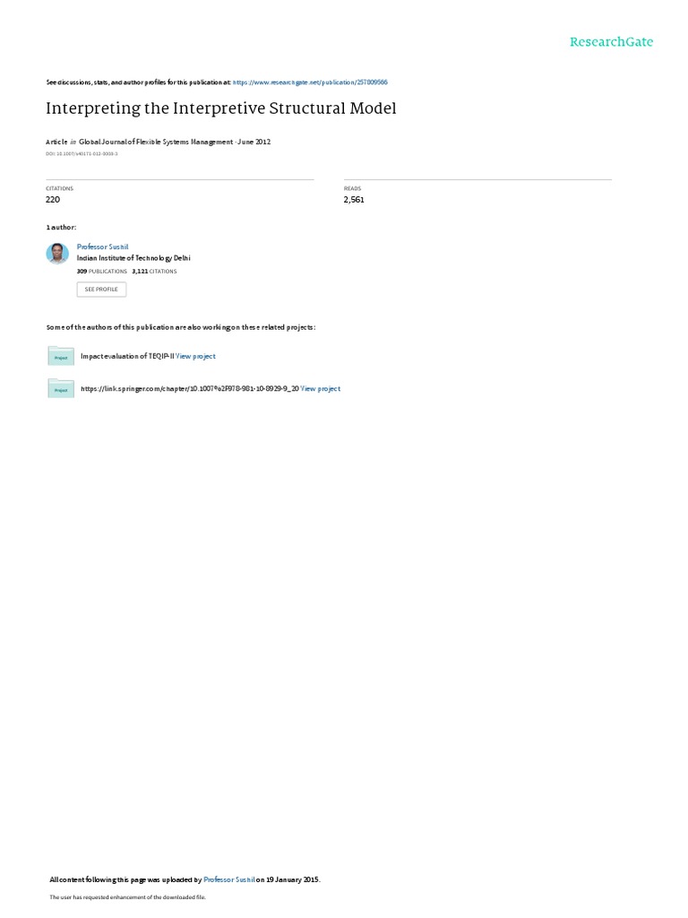 TISM Sushil | PDF | Conceptual Model | Matrix (Mathematics)