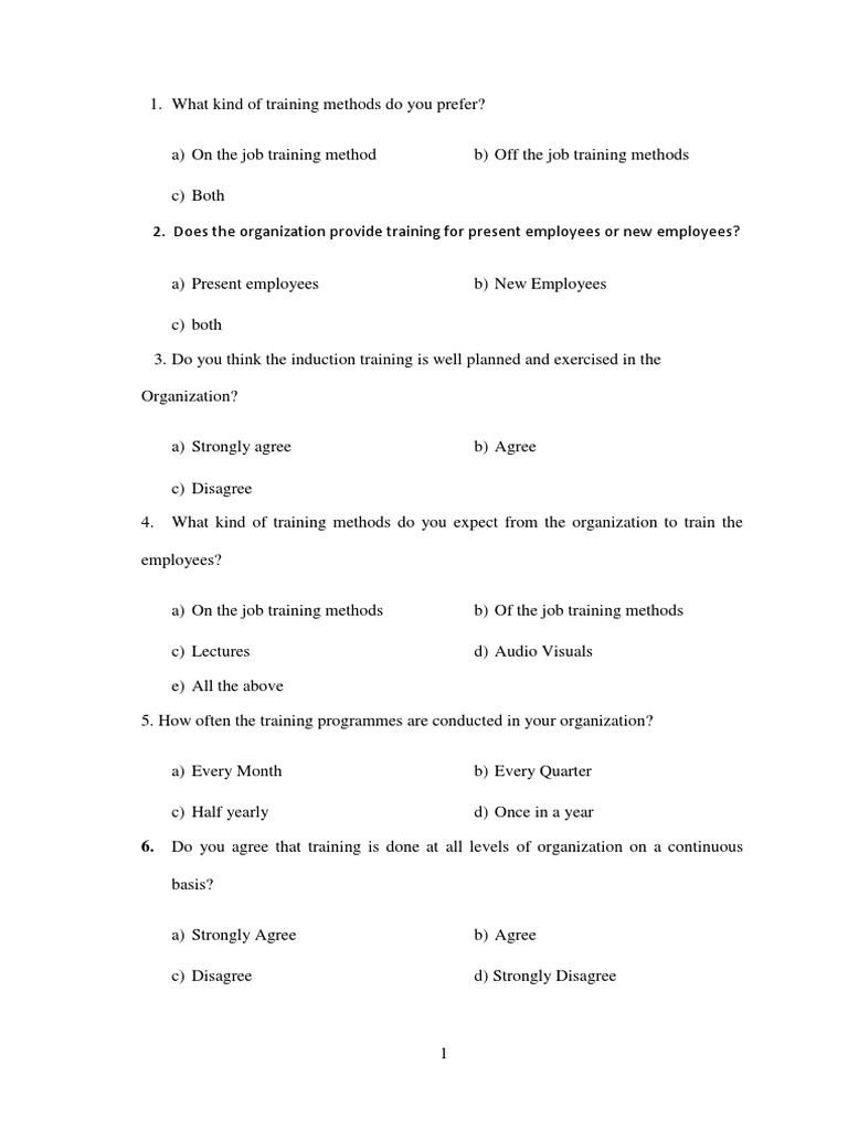 Do You Agree That Training Is Done at All Levels of Organization On A ...