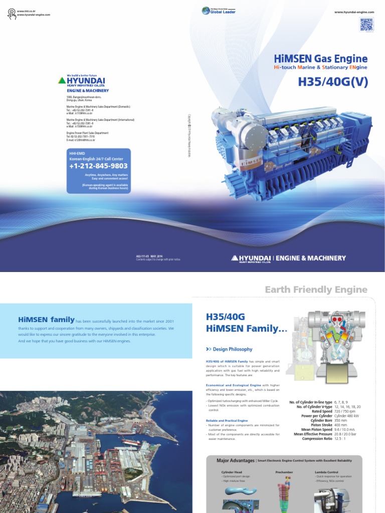 Himsen Gas Engine | PDF | Engines | Cylinder (Engine)