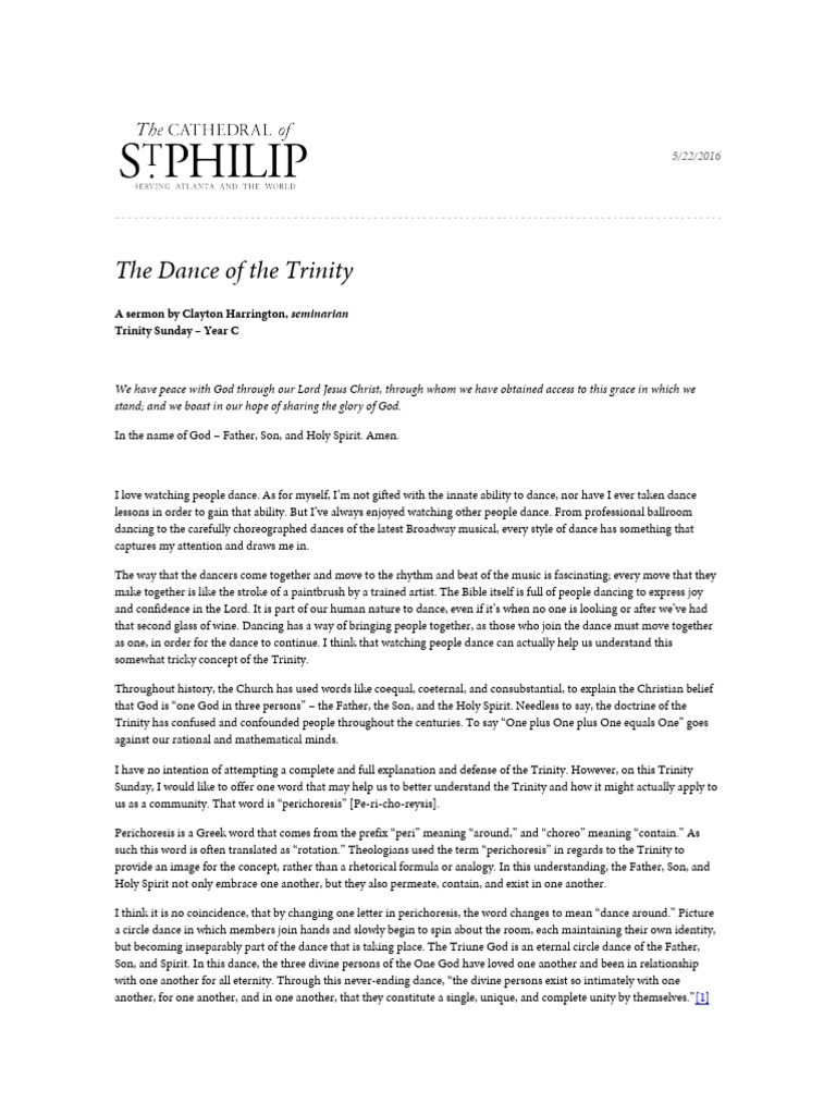 The Dance of The Trinity | PDF | Trinity | God The Father