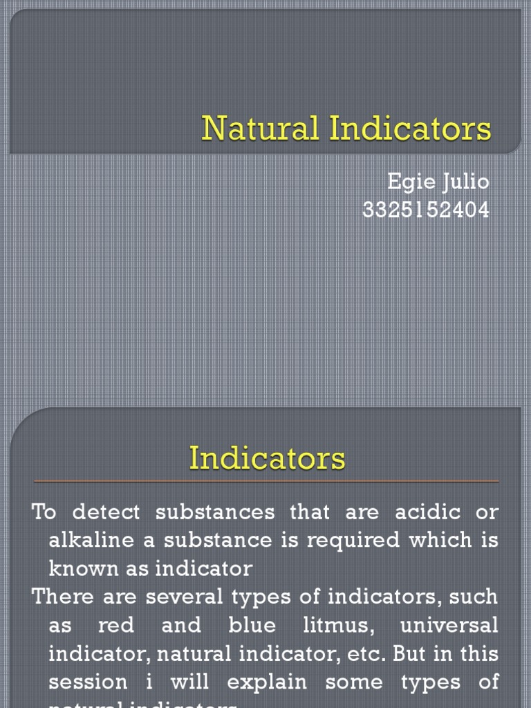 Natural Indicators - English Chems | PDF | Home & Garden