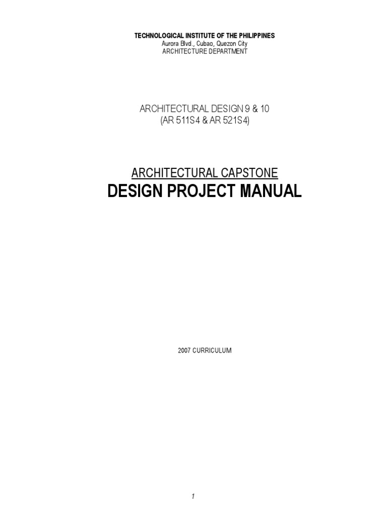 Design Project Manual: Architectural Capstone | PDF | Design ...