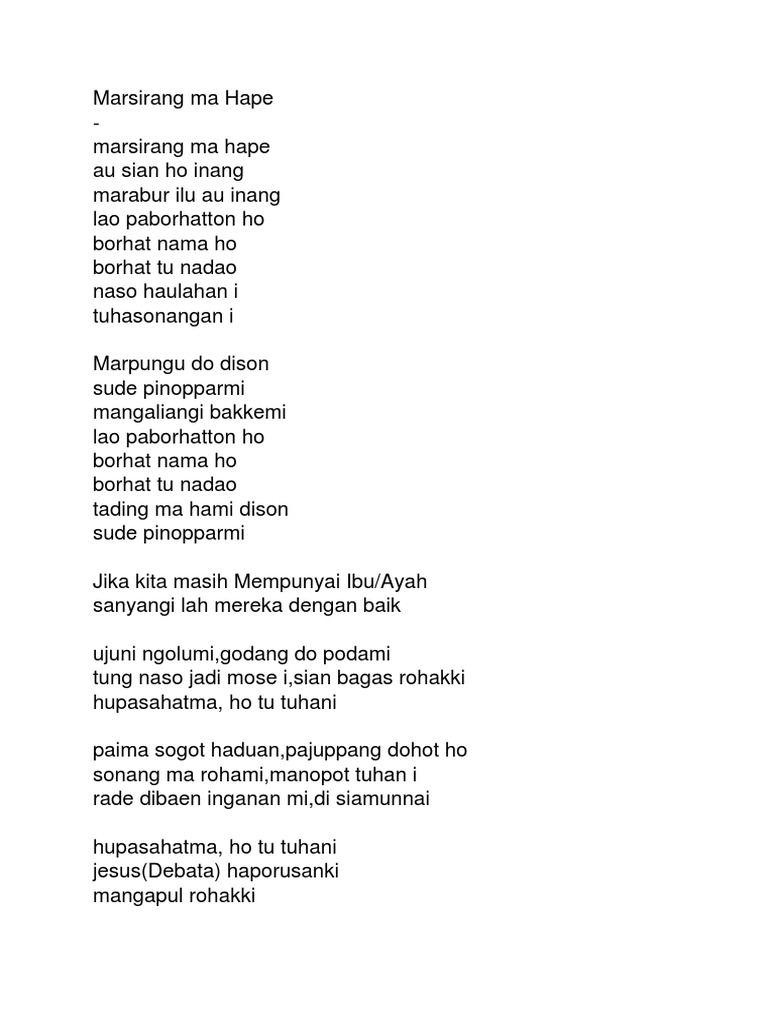 Inang Na Burju Lirik | PDF