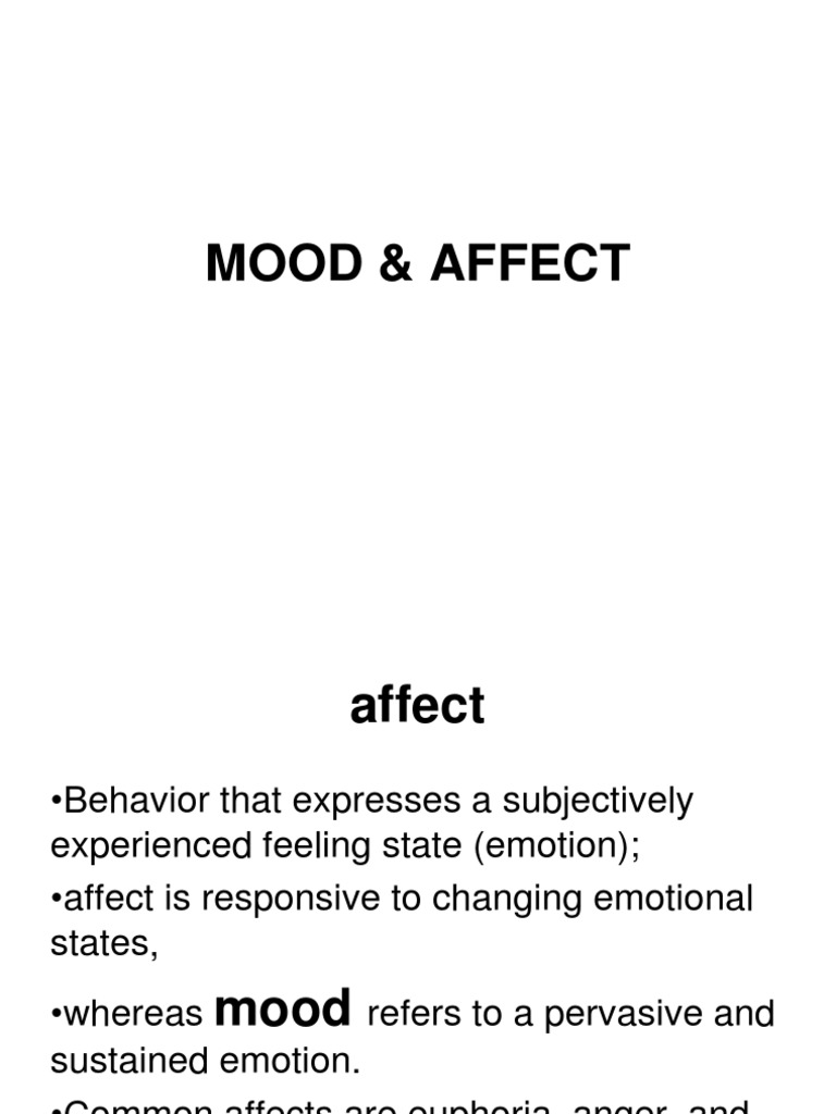 12 Mood & Affect PDF | PDF | Mania | Affect (Psychology)
