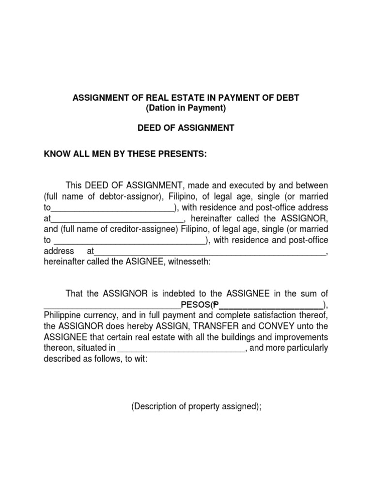 Sample Dation in Pago | PDF