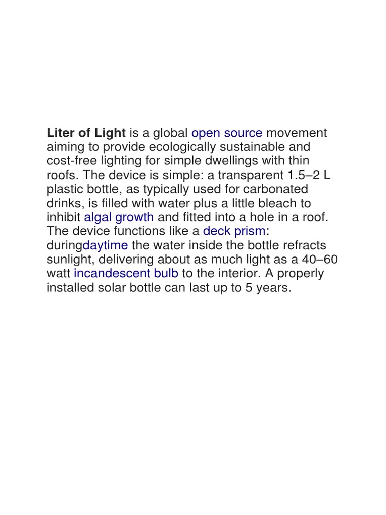 Open Source: Liter of Light Is A Global | PDF
