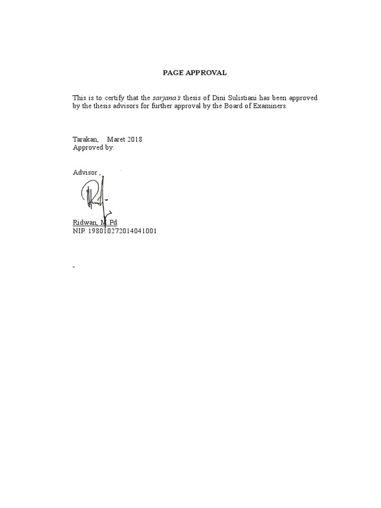 Page Approval Thesis | PDF