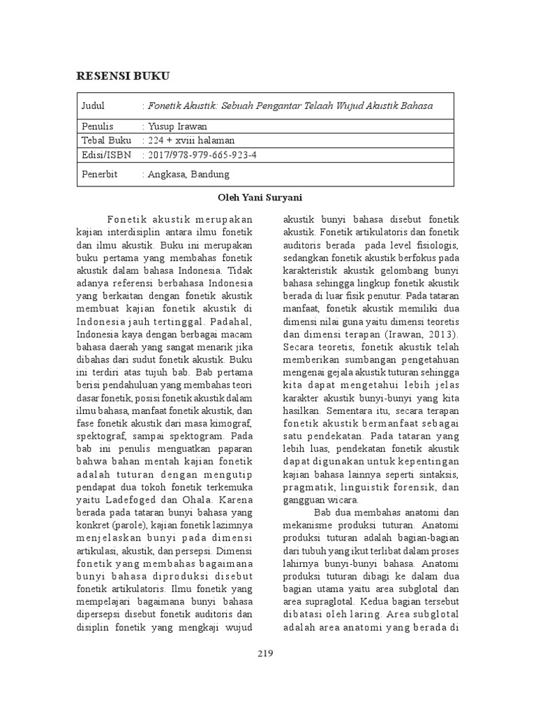 Fonetik Akustik | PDF | Seni & Disiplin Bahasa | Kajian Bahasa Asing