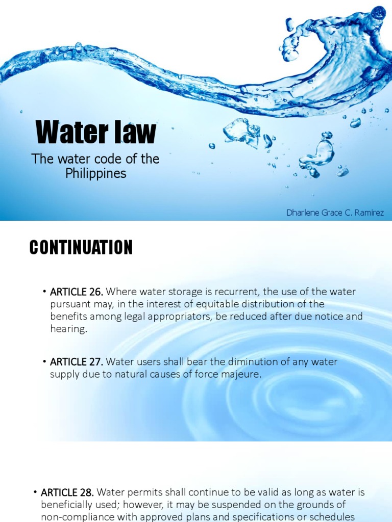 Philippine Water Code Overview | PDF | Drainage | Water Resources
