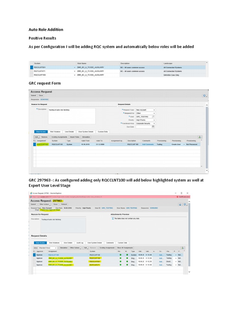 Positive Results As Per Configuration I Will Be Adding RQC System and ...
