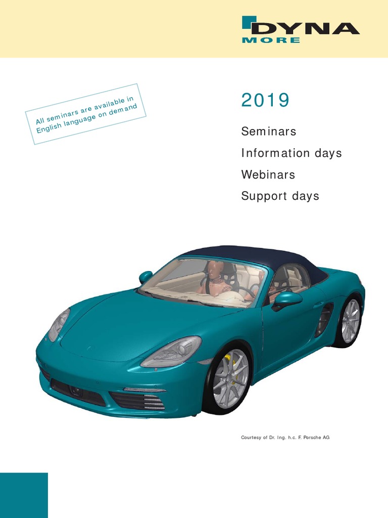 2019 DYNAmore Seminarbrochure e PDF | PDF | Simulation | Finite Element Method