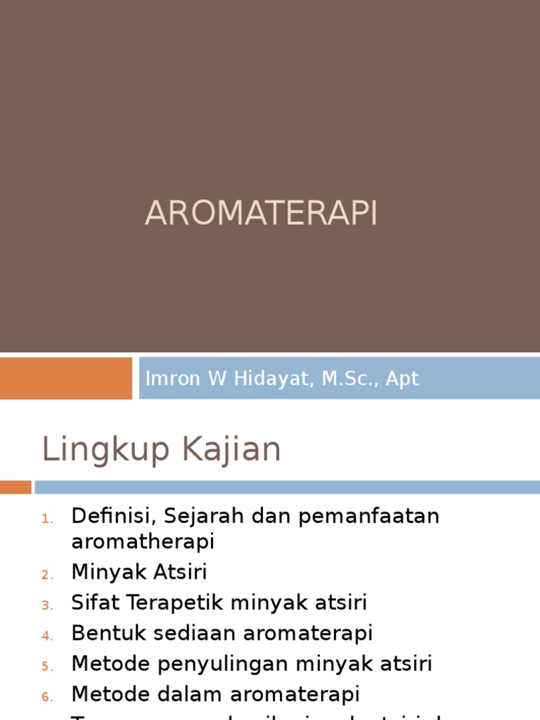 Aromaterapi | PDF | Kesehatan Holistik