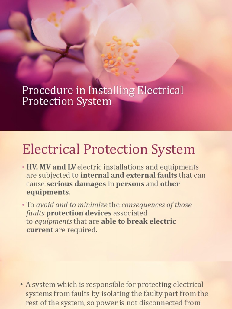 Procedure in Installing Electrical Protection System | PDF | Power ...