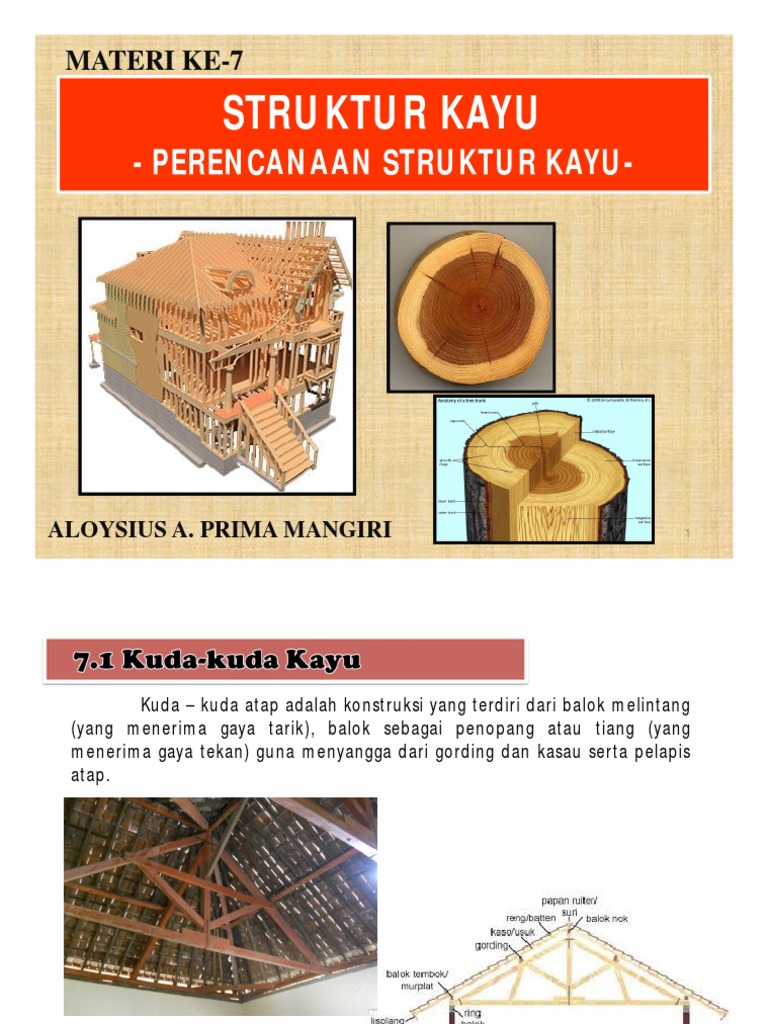 MK Struktur Kayu PT7 Perencanaan Struktur Kayu A Kuda-Kuda B Jembatan ...