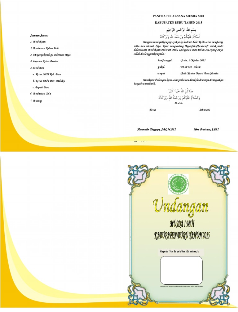 Undangan Musda Mui | PDF