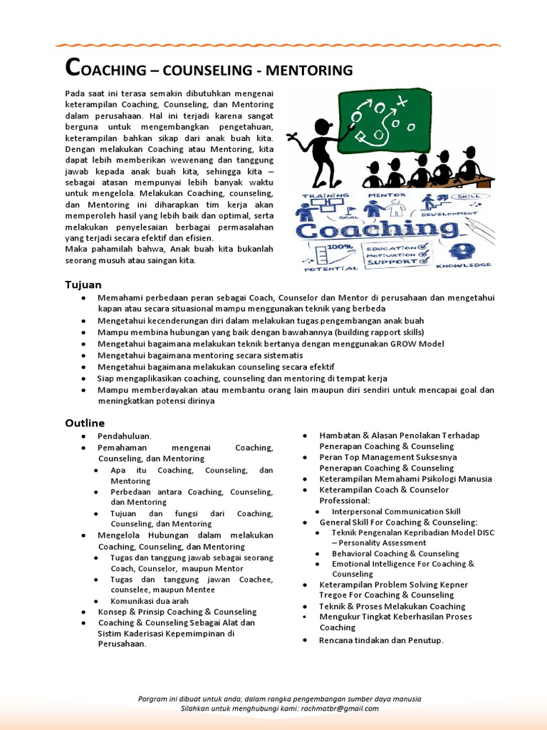 Brochure - Coaching - Counseling & Mentoring | PDF
