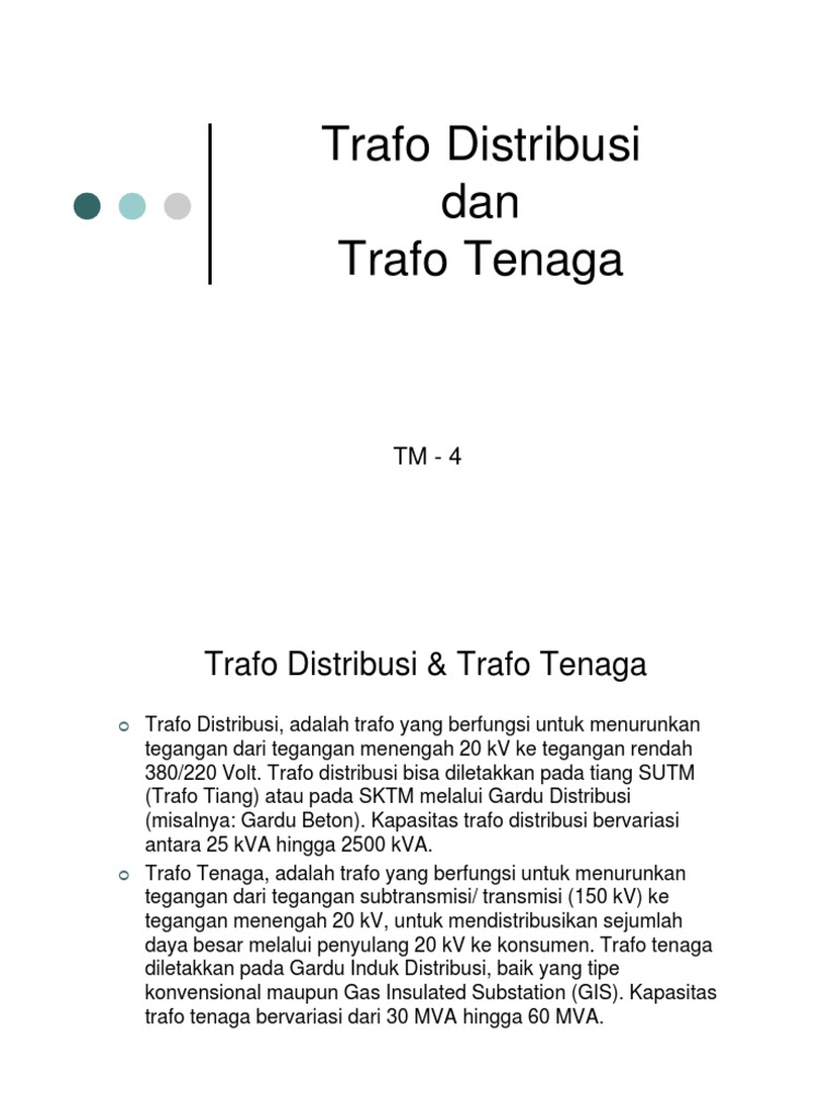Trafo Distribusi Dan Tenaga | PDF