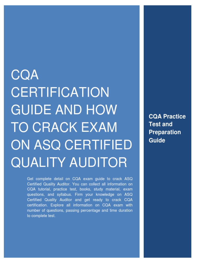 CQA Certification Guide and How To Crack Exam On Asq Certified Quality ...