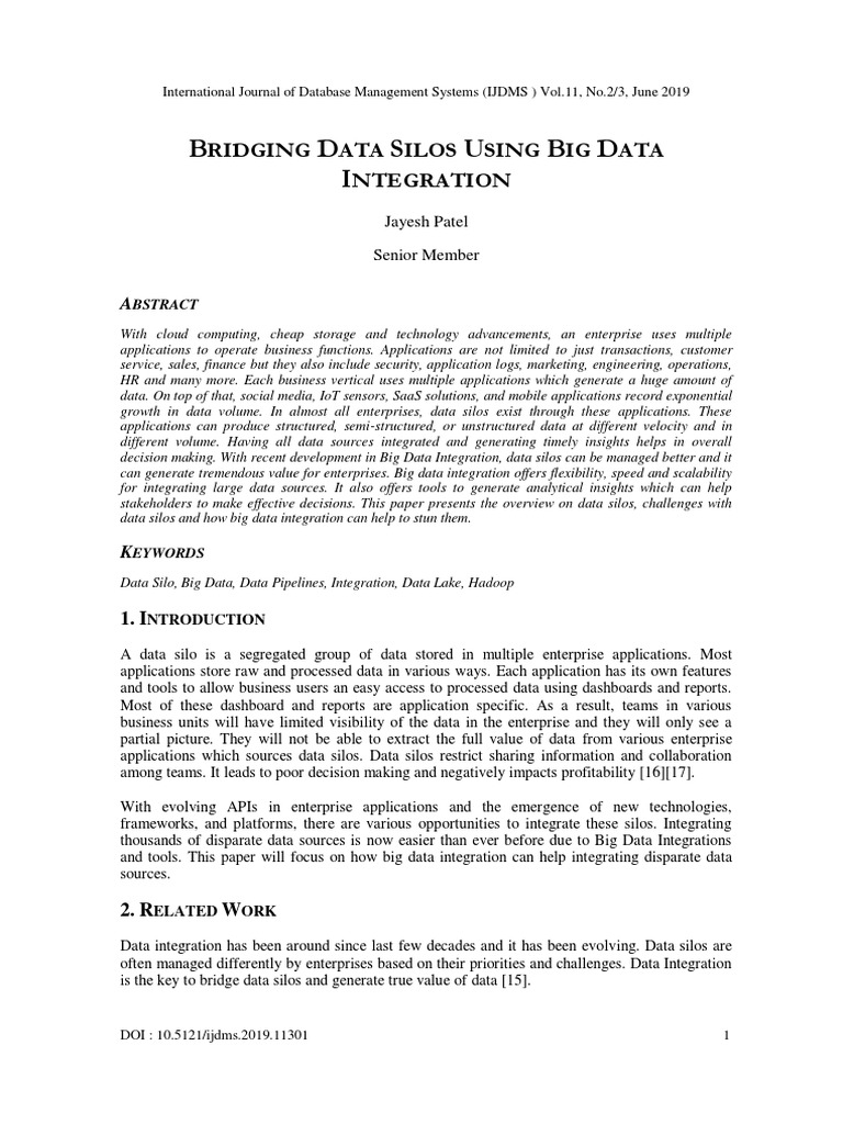 Bridging Data Silos Using Big Data Integration | PDF | Big Data ...