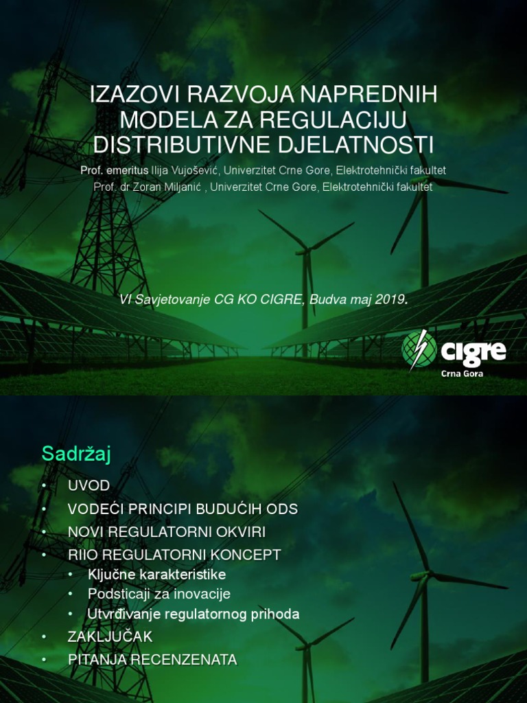 Izazovi Razvoja Naprednih Modela Za Regulaciju Distributivne ...