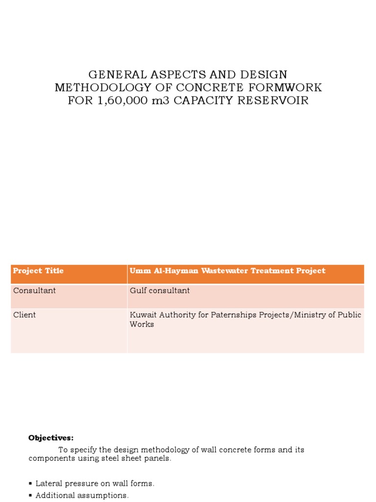 General Aspects and Design Methodology of Concrete Formwork For 1 ...