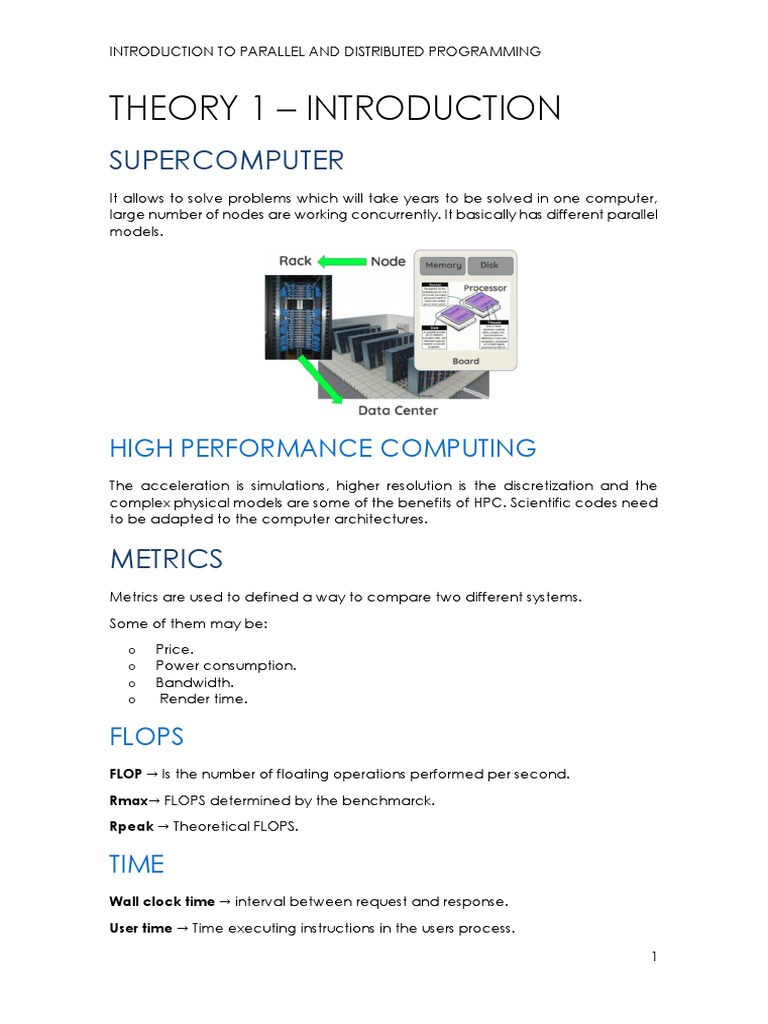 Theory 1 - Introduction: Supercomputer | Download Free PDF | Scalability | Parallel Computing