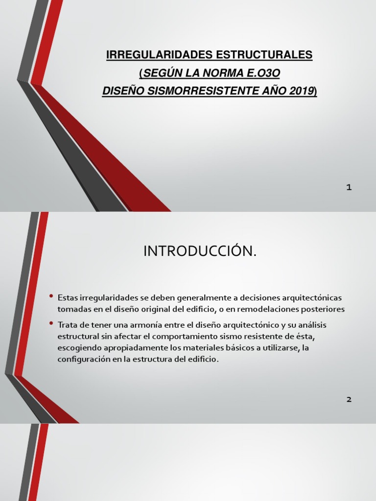 Irregularidades Estructurales en Diseño Sismorresistente | PDF ...
