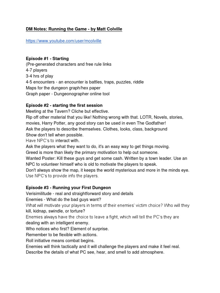 Running The Game Summaries | PDF | Video Games | Playing Cards