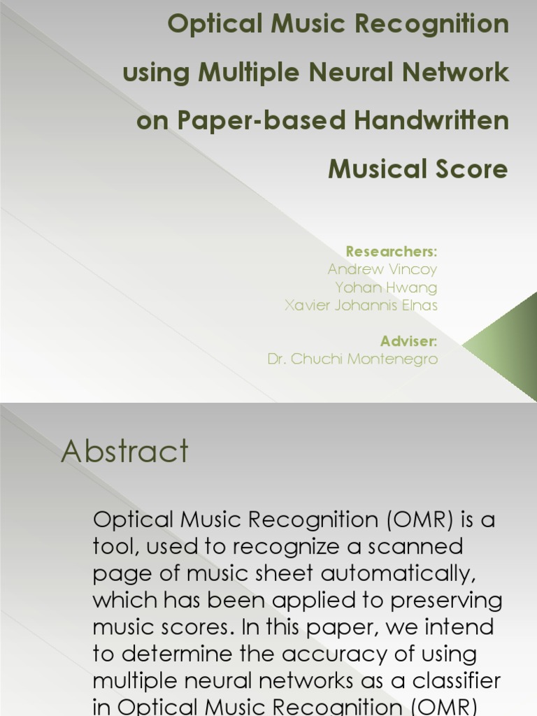 Optical Music Recognition Presentation | Download Free PDF | Image ...