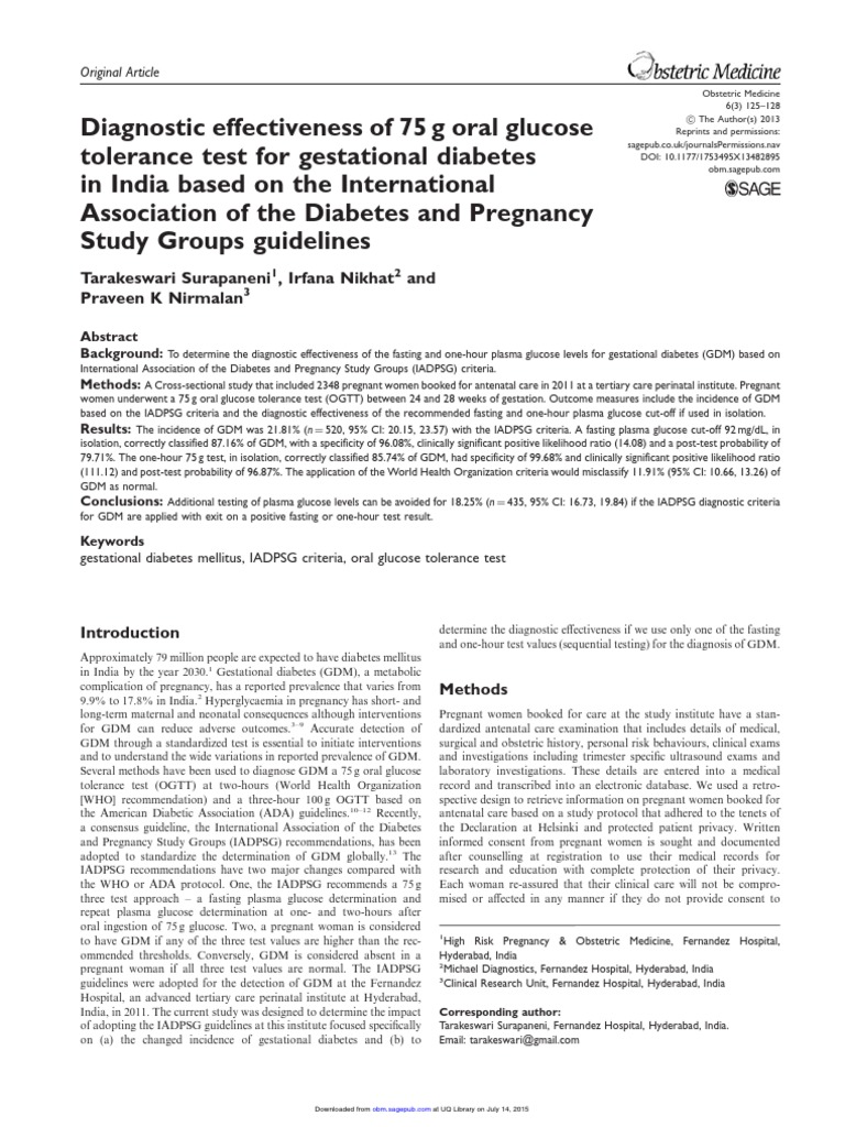 Ogtt 5 | PDF | Gestational Diabetes | Diabetes Mellitus