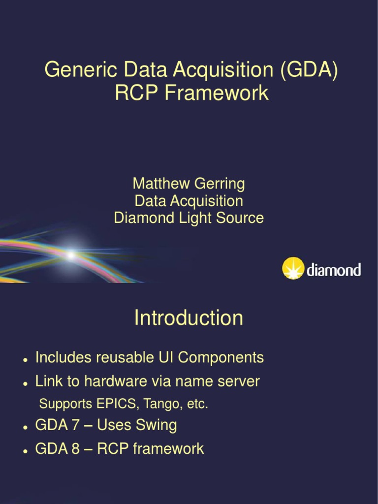 Generic Data Acquisition (GDA) RCP Framework | PDF