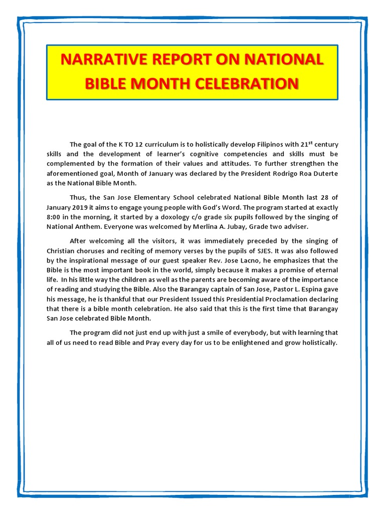 Bible Month Celebration | PDF
