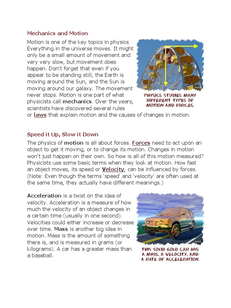 Mechanics and Motion | PDF | Force | Mass