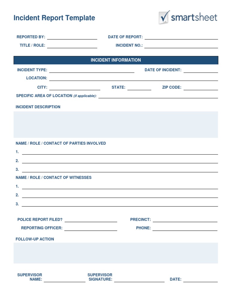 Incident Report Template | PDF | Law
