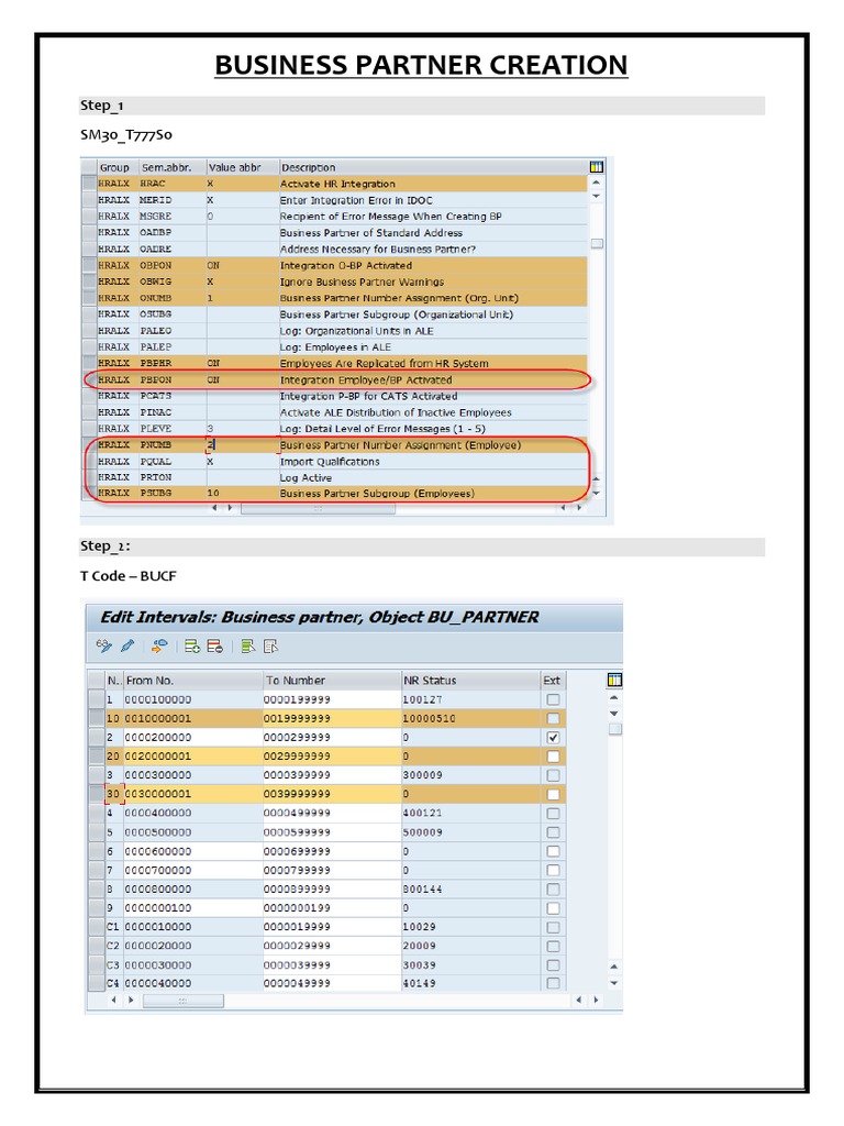 SAP Business Partner Creation Steps | PDF | Business | Finance & Money ...